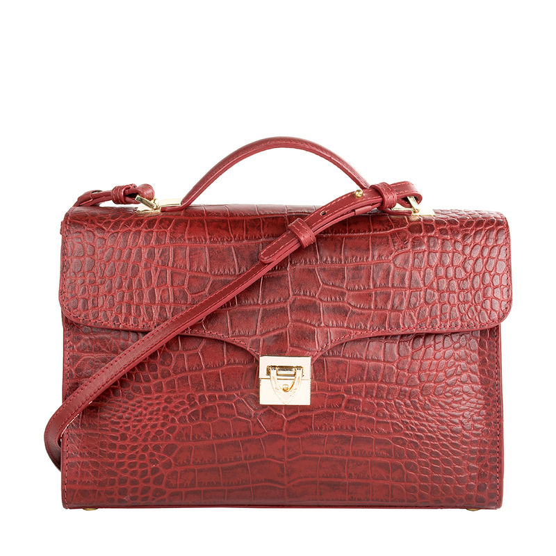 Buy Hidesign Stampa 01 Red Messenger Bag Online