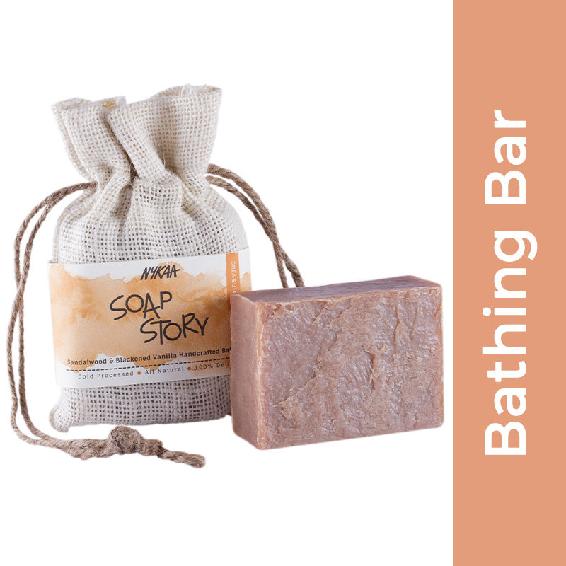 Buy Nykaa Soap Story Sandalwood & Blackened Vanilla Handcrafted Soap Online