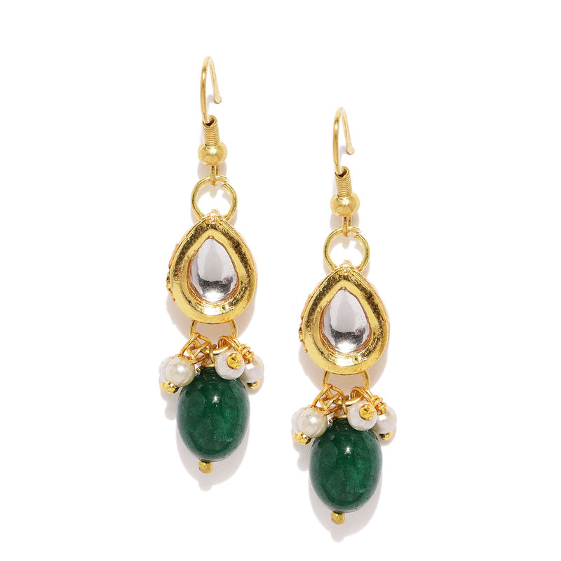 Fida Manmayi Kundan Drops - Green: Buy Fida Manmayi Kundan Drops ...