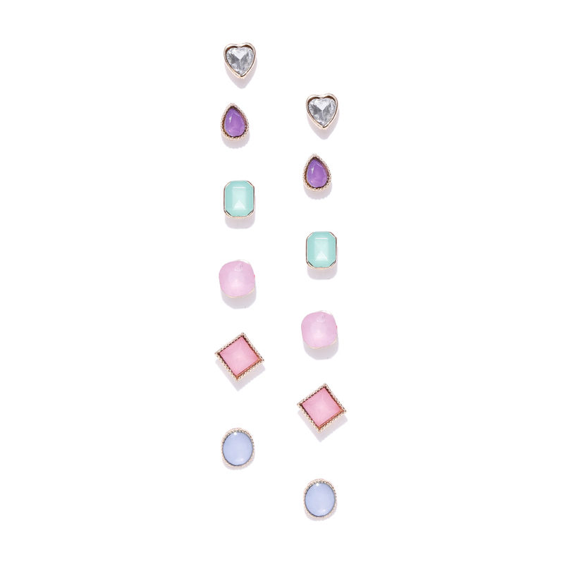 Buy Toniq Set Of 6 Color Pop Studs Online