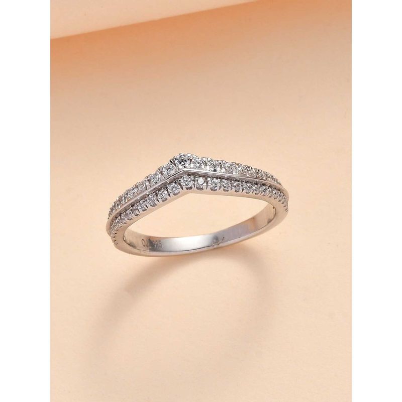 Buy 925 Silver Round American Diamond Classic Wishbone Ring for Women ...