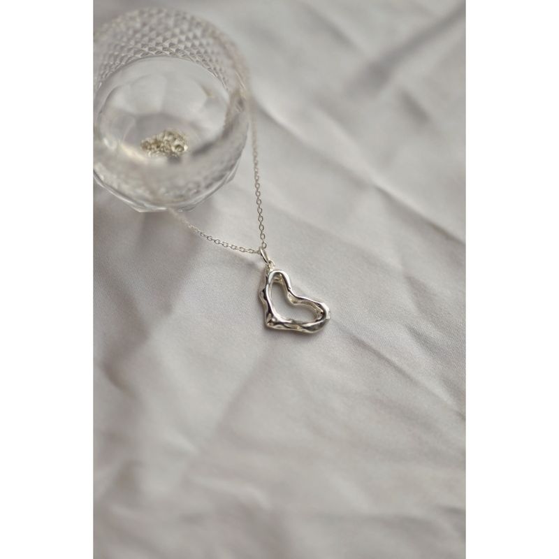 Buy Perfectly Average Heart Charm Necklace (Silver) Online