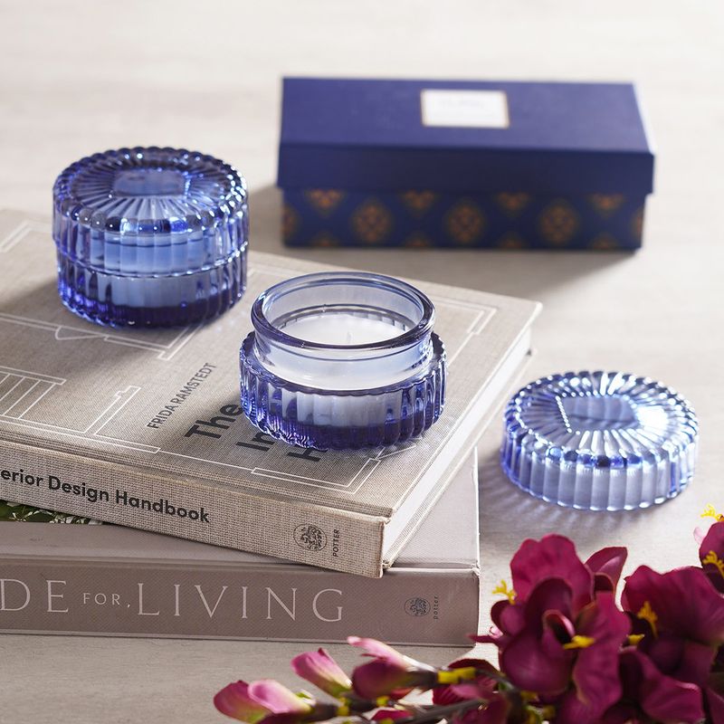Buy Pure Home + Living Sapphire Blue Wax Filled Jar (Set-2) (Set of 2 ...