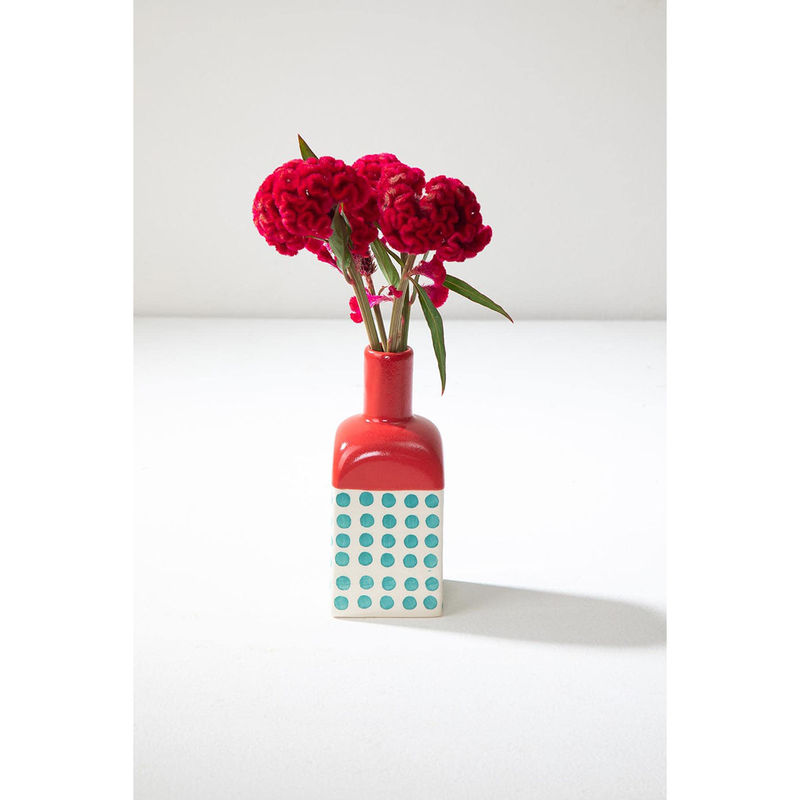 Buy Freedom Tree Raindots Ceramic Vase (Red) Online