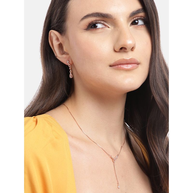 Buy Zavya Infinite Elegance Rose Gold-Plated 925 Sterling Silver Jewellery Set Online