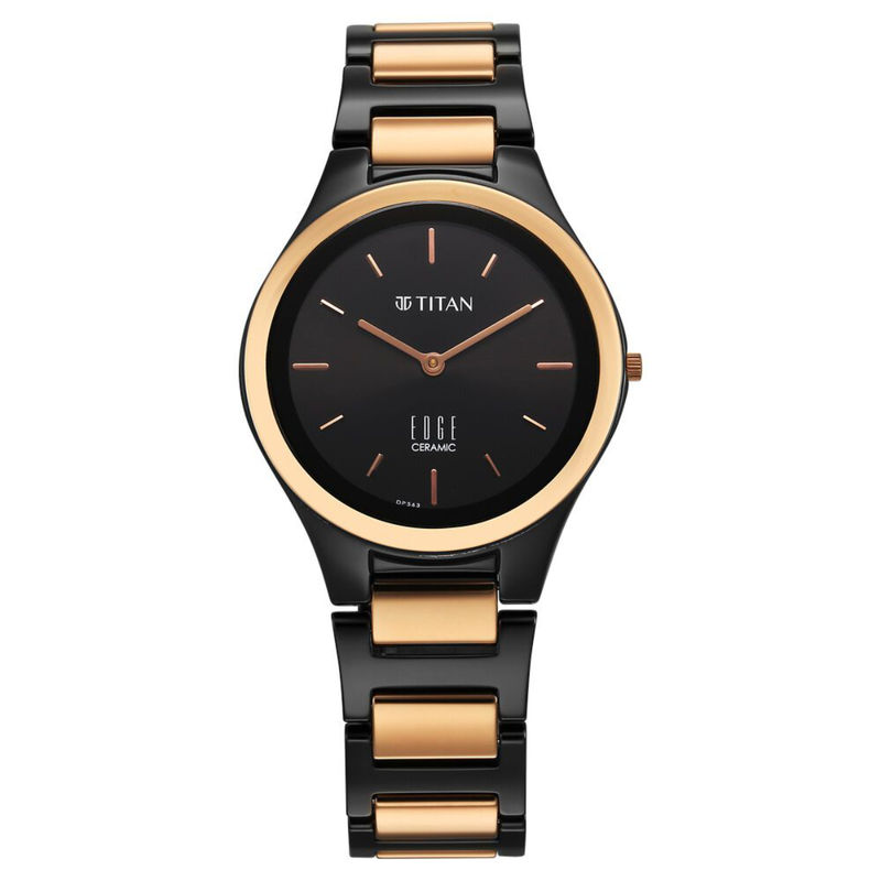 Buy Titan Women Edge Bi Color Black Dial Casual Watch (2653KC05) (M) Online