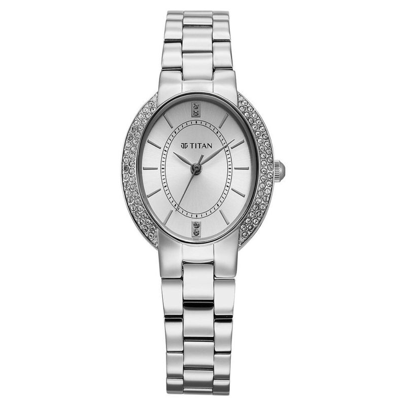 Buy Titan Women Metro Silver Dial Casual Watch (95304SM01) (M) Online