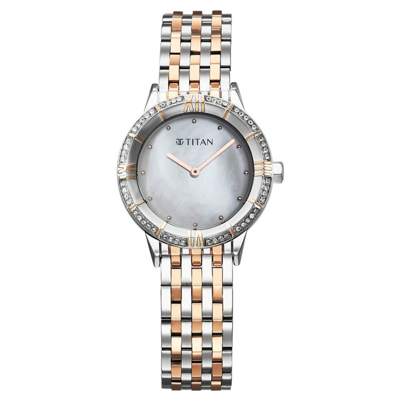 Buy Titan Women Purple Glamour White Dial Casual Watch (95316KM01) (M ...