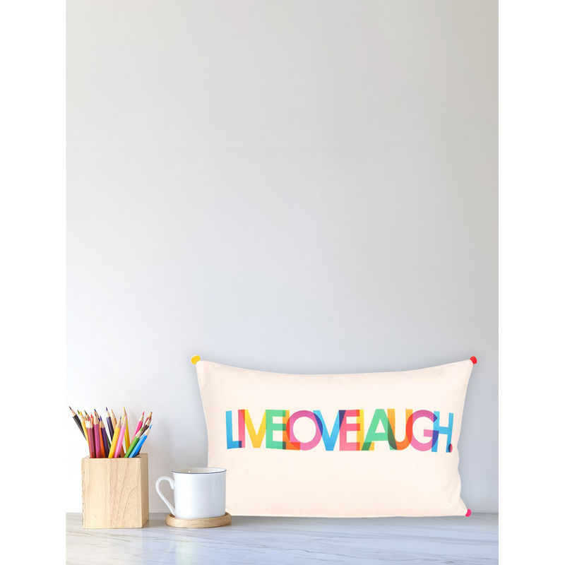 Buy Sivya by Home Printed Typography Rectangular Reversible Cushion ...