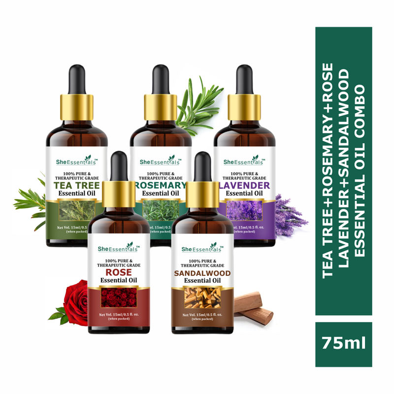 Buy She Essentials Rosemary, Teatree, Rose, Lavender & Sandal ...