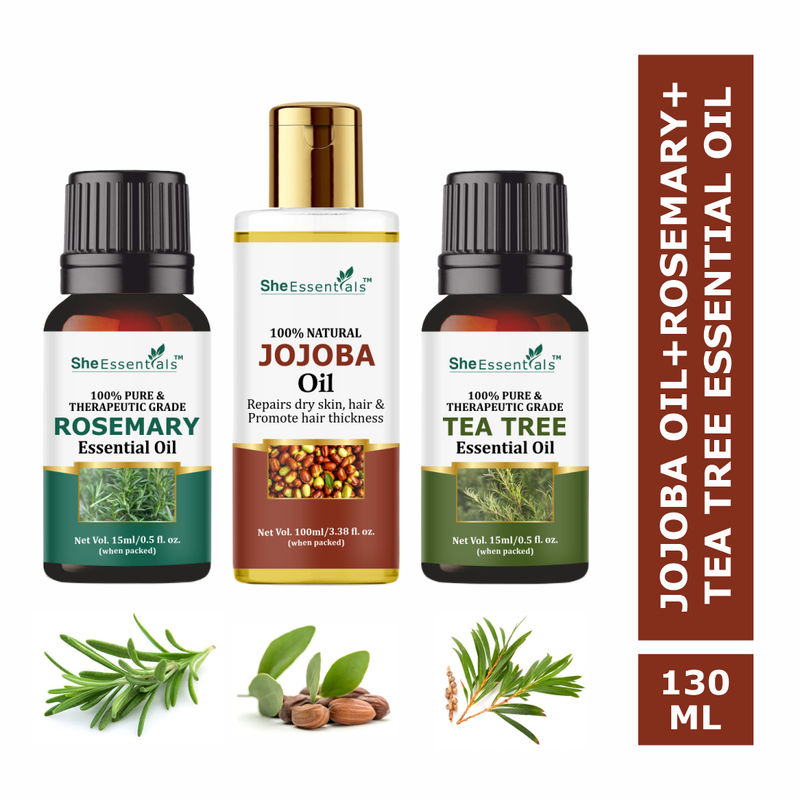 Buy She Essentials Rosemary, Jojoba & Tea Tree Essential Oil For Hair ...