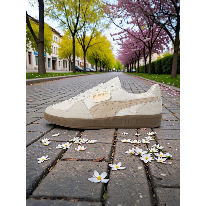 Buy Puma Unisex Palermo Lth Sneakers White & Beige Online
