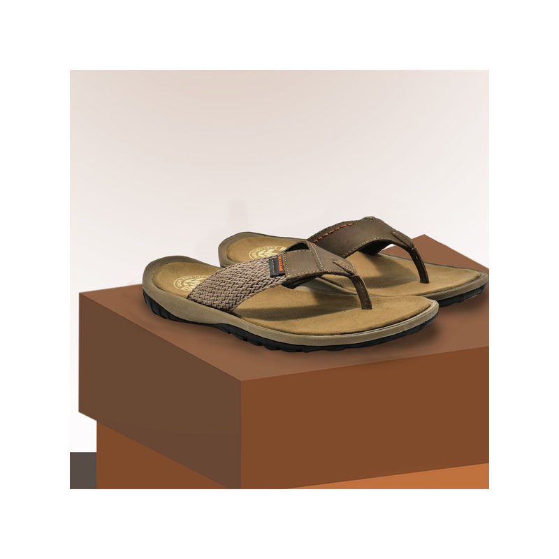 Buy WOODLAND Mens Dubai Khaki Slippers Online