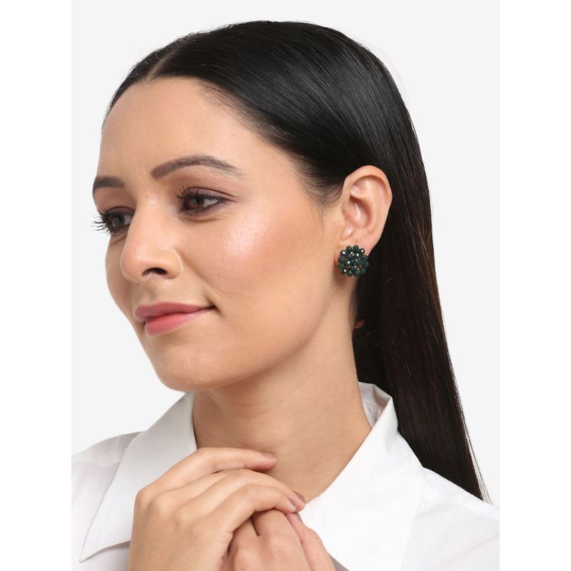 Buy RUBY RAANG STUDIO Dusk Dew Bottle Green Studs Online