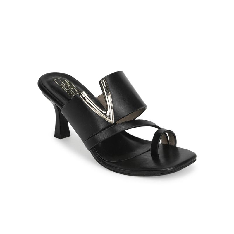 Buy Truffle Collection Black Solid Heels Online