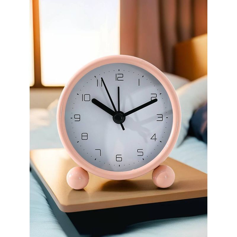 Buy Savya Home Peach Round Shaped Alarm Clock Online