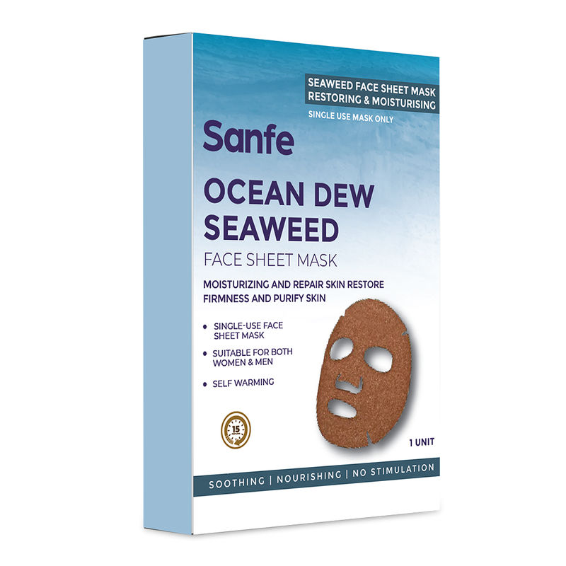 Buy Sanfe Ocean Dew Seaweed Face Sheet Mask, Hydrating & Glowing Korean ...