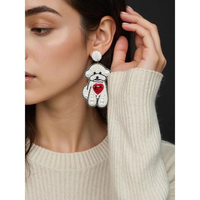 Buy Digital Dress Room Colourful Beaded Dog Heart Dangler Design ...