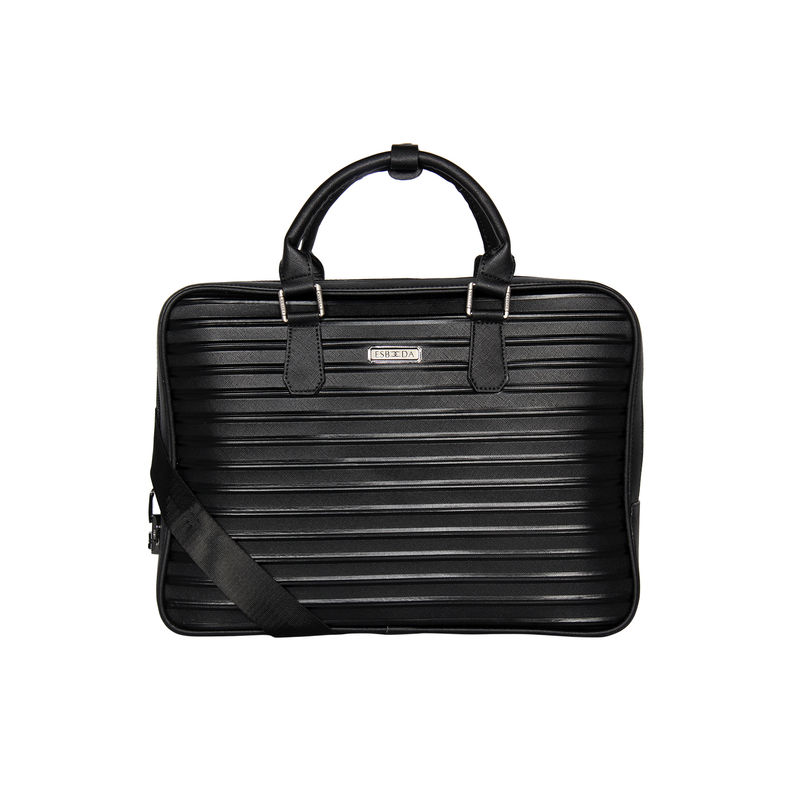Buy Esbeda Black Color Solid Pattern Hard Laptop Briefcase For Mens Online