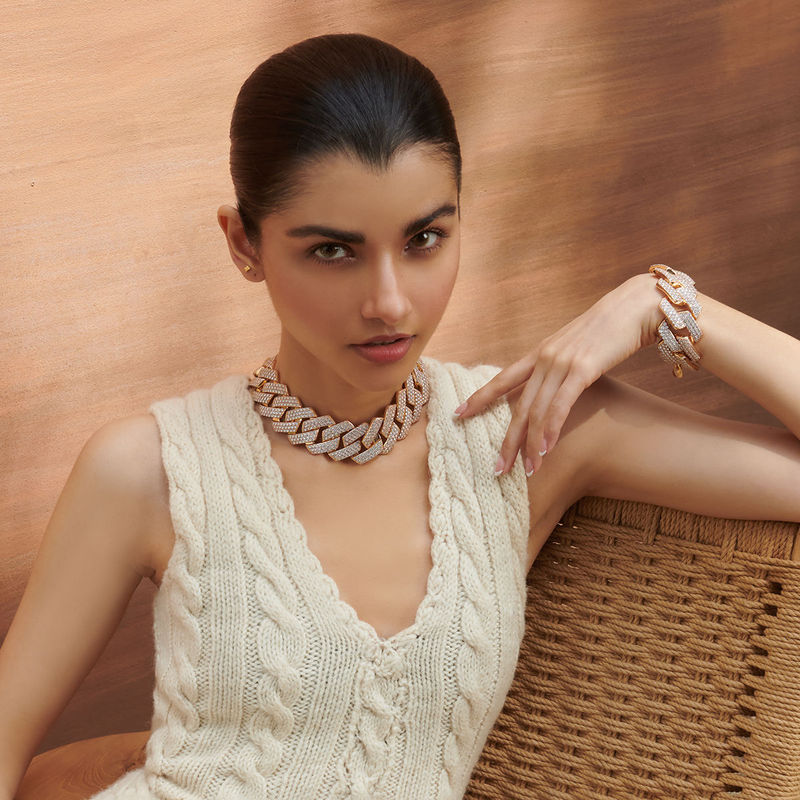 Buy Rhea Kapoor x Pipa Bella Studded Gold Plated Cuban Link Chain ...