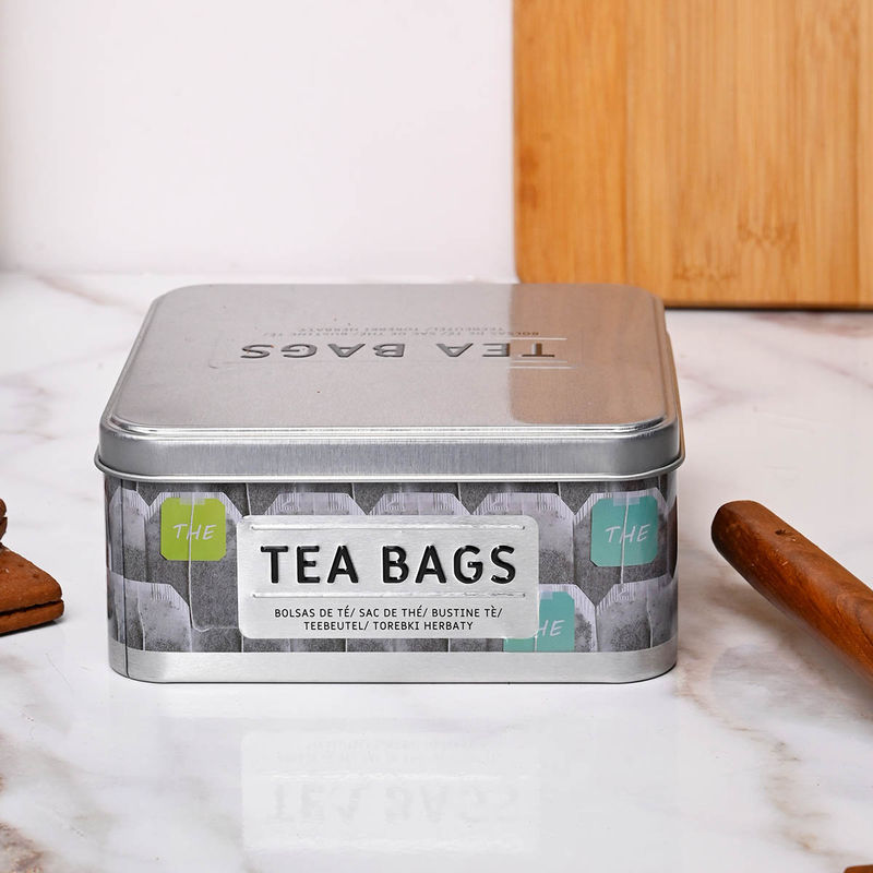 Buy Voncasa Tea Bag Tin Box Container Storage Square Glossy Finish Online