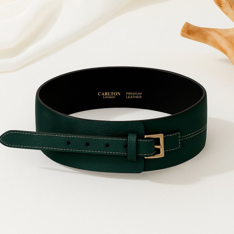 Buy Carlton London Women Green Wide Belt Online