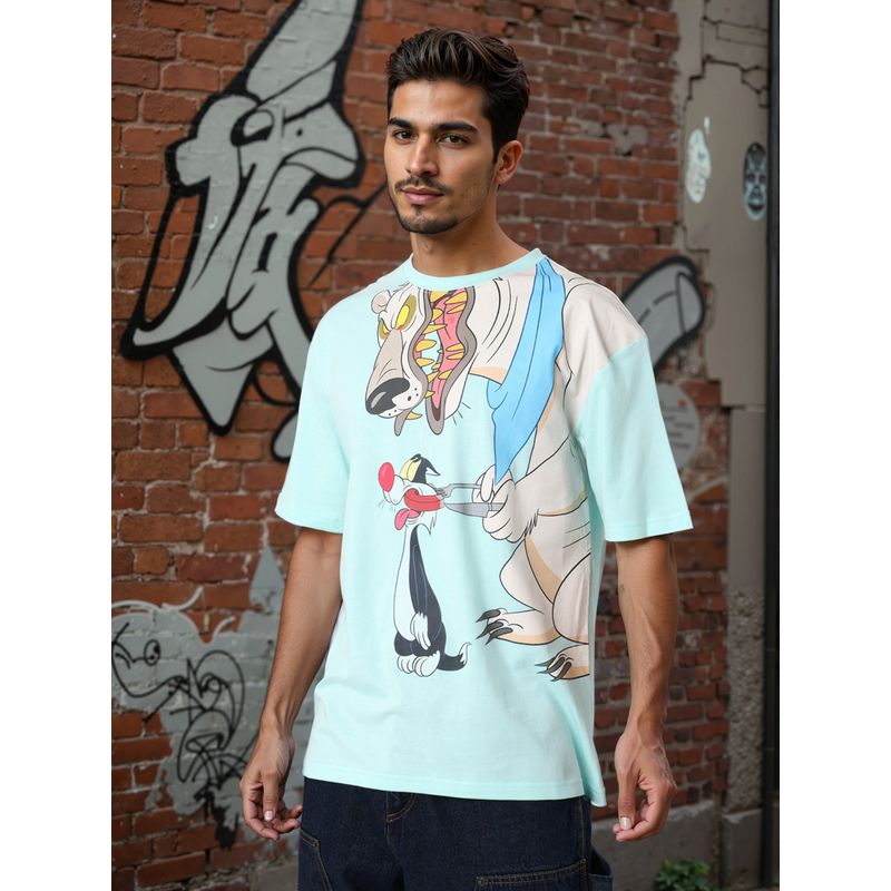Buy The Indian Garage Co Men Boxy Fit Looney Tunes Printed Crew Neck T ...
