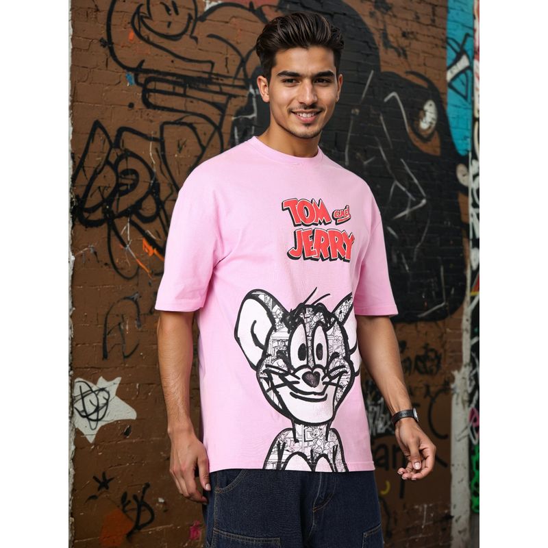 Buy The Indian Garage Co Men Boxy Fit Tom & Jerry Printed Crew Neck T ...