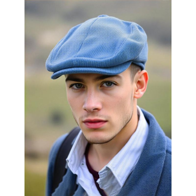 Buy CHOKORE Blue Modern Corduroy Ivy Beret Cap Online