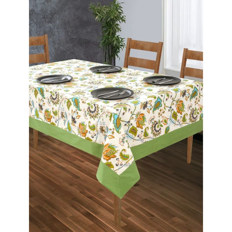 Buy SHADES OF LIFE Green Paisely With Plain Border Center Table Cover ...