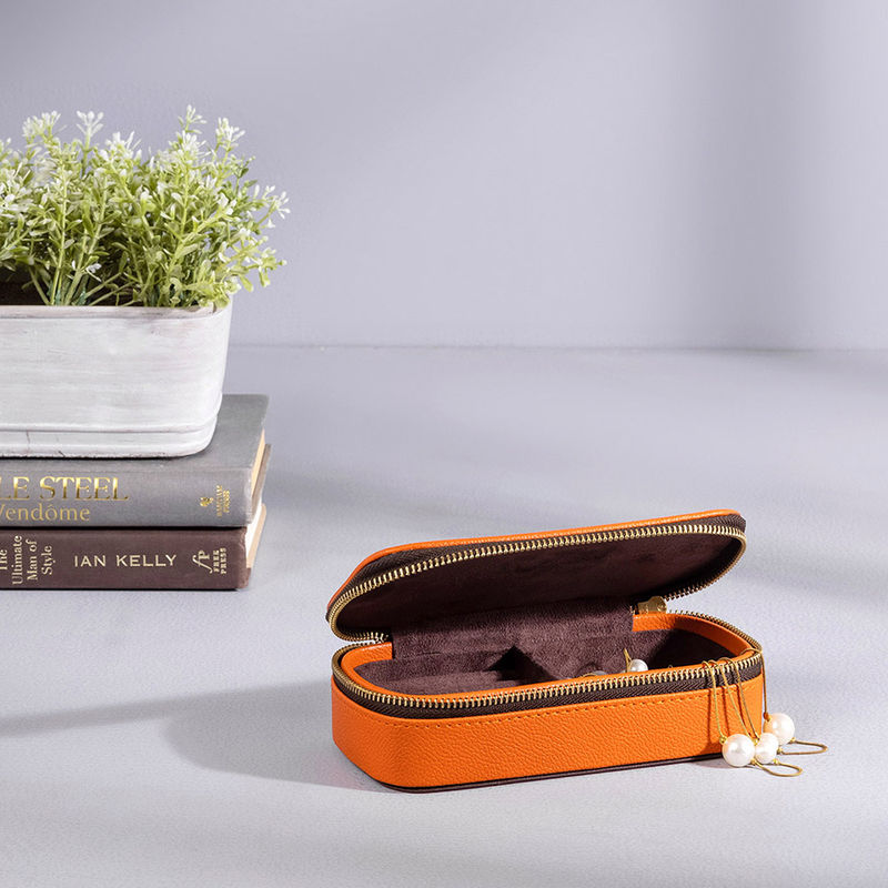 Buy Pure Home + Living Everyday Rectangle Orange Brown Travel Jewelry ...