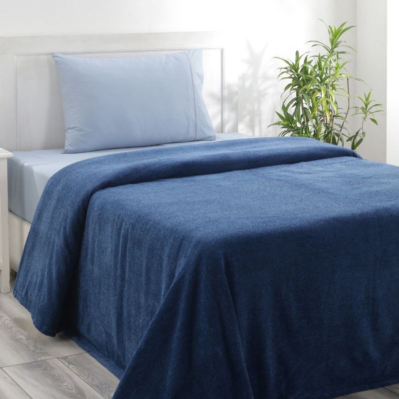 Buy Maspar Colorart Charlotte Yarn Dyed Texture 310gsm Blue Single Bed ...