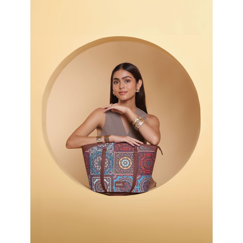 Buy Zouk Multicolor Mandala Print Classic Travel Tote Bag Online