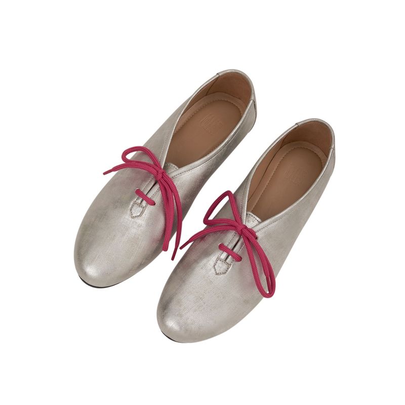 Buy SKO Solid Vegan Shoes - Silver For Women Online