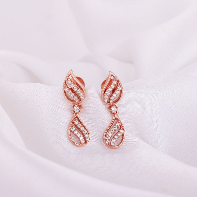 Buy GIVA Sterling Silver Rose Gold Flames of Love Earrings for Women ...
