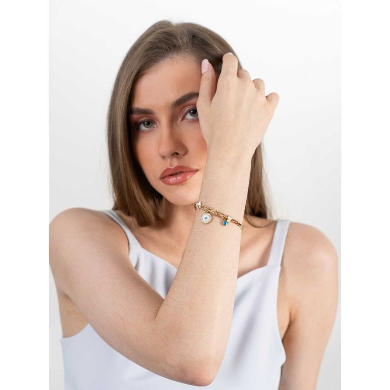 Buy ZAISHA 18K Gold Plated Evil Eye Zirconia Bracelet Online