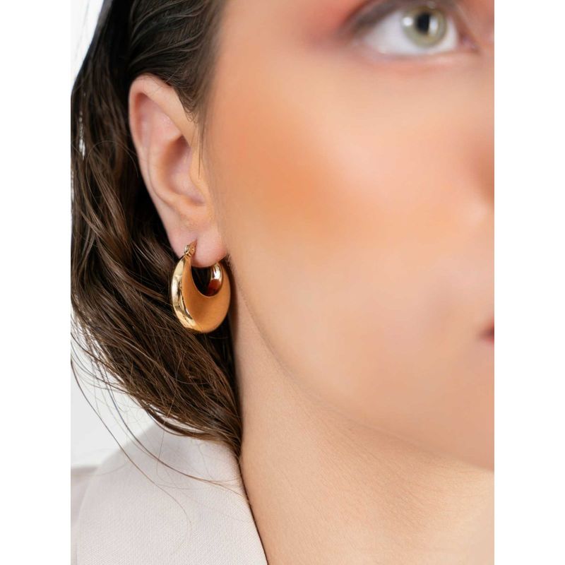 Buy ZAISHA 18K Gold Plated Classy Bella Bulky Hoop Earrings Online