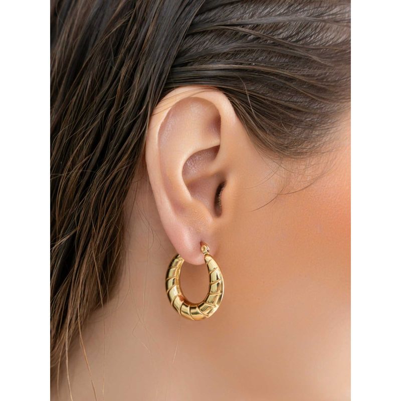 Buy ZAISHA 18K Gold Plated Stand Out Hoop Earrings Online