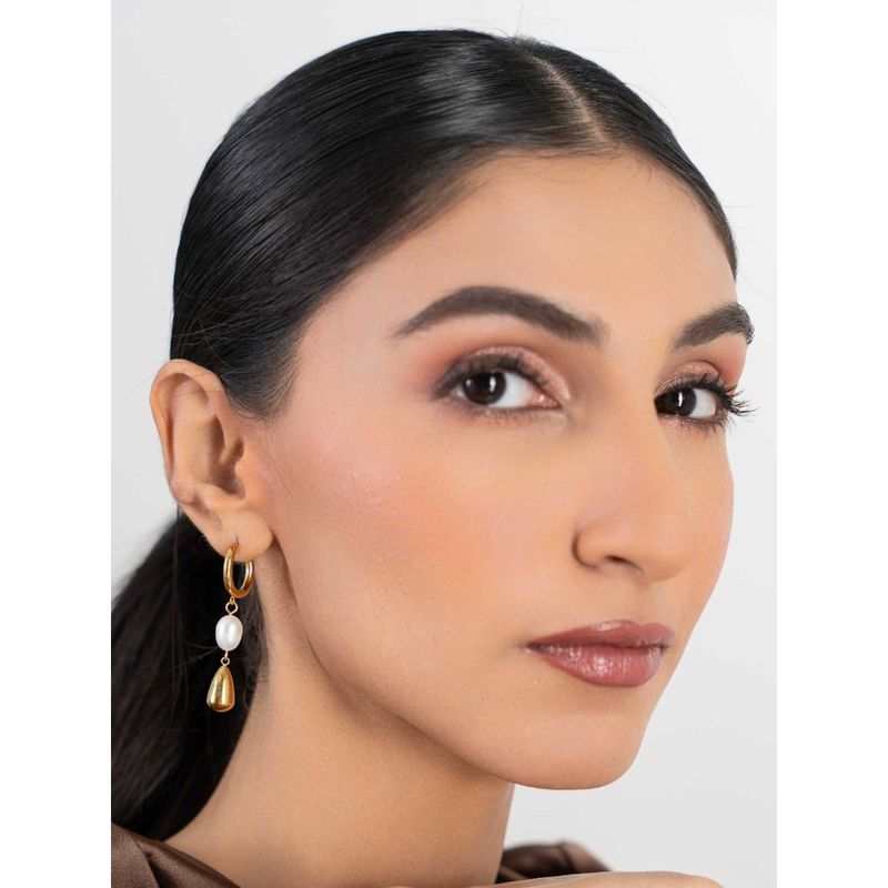Buy ZAISHA 18K Gold Plated Pearl Drop Earrings Online