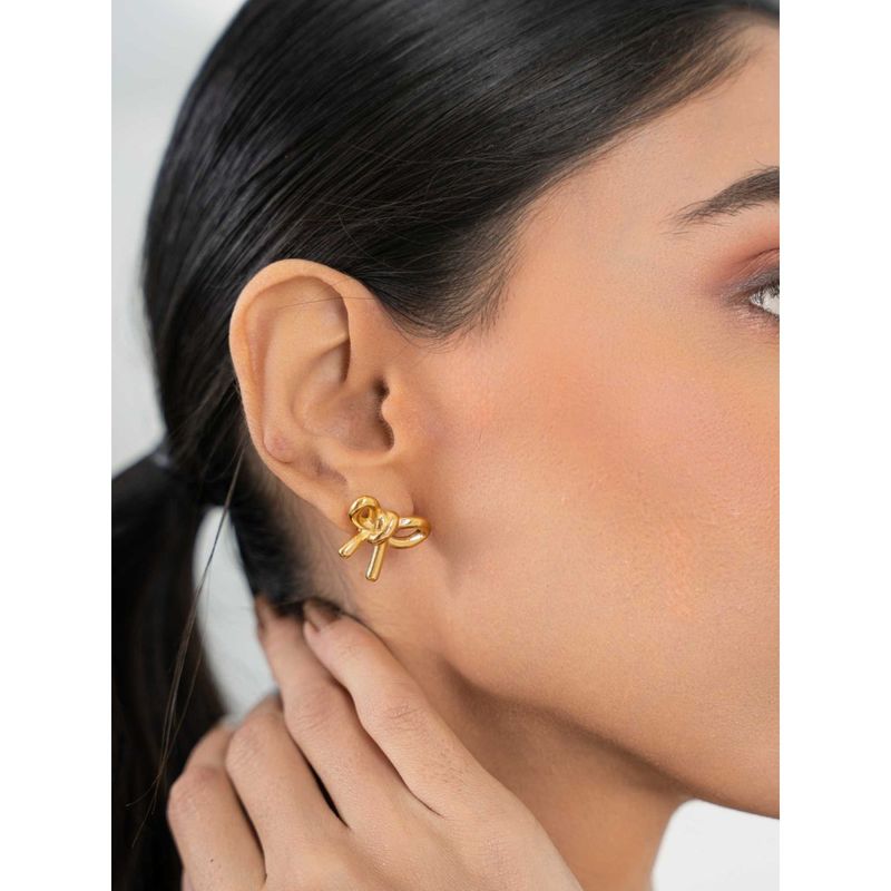 Buy ZAISHA 18K Gold Plated Cutie Bow Earrings Online