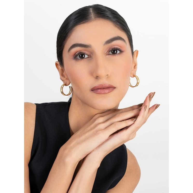 Buy ZAISHA 18K Gold Plated Hollow Hoops Earrings Online