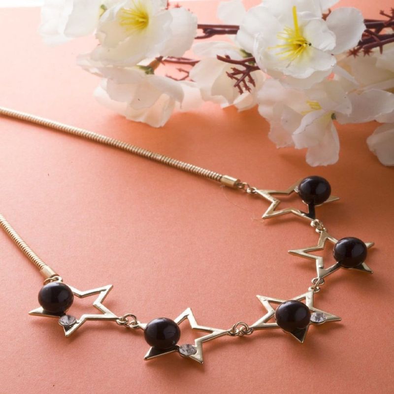 PRITA Black Gold-Plated Handcrafted Beaded Necklace: Buy PRITA Black ...