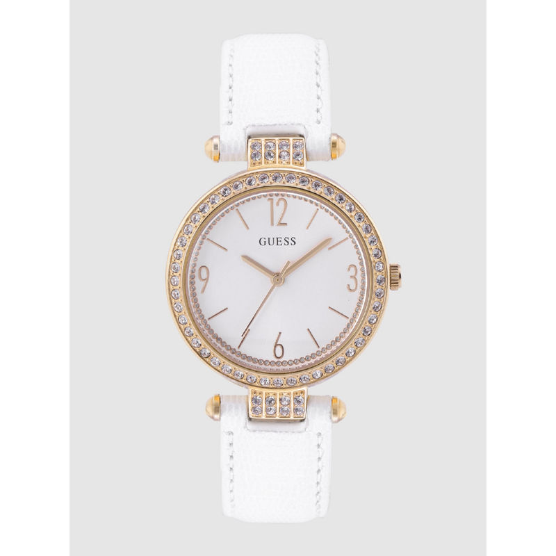 Buy Guess W1230L3 Round White Dial Analog Watch Online