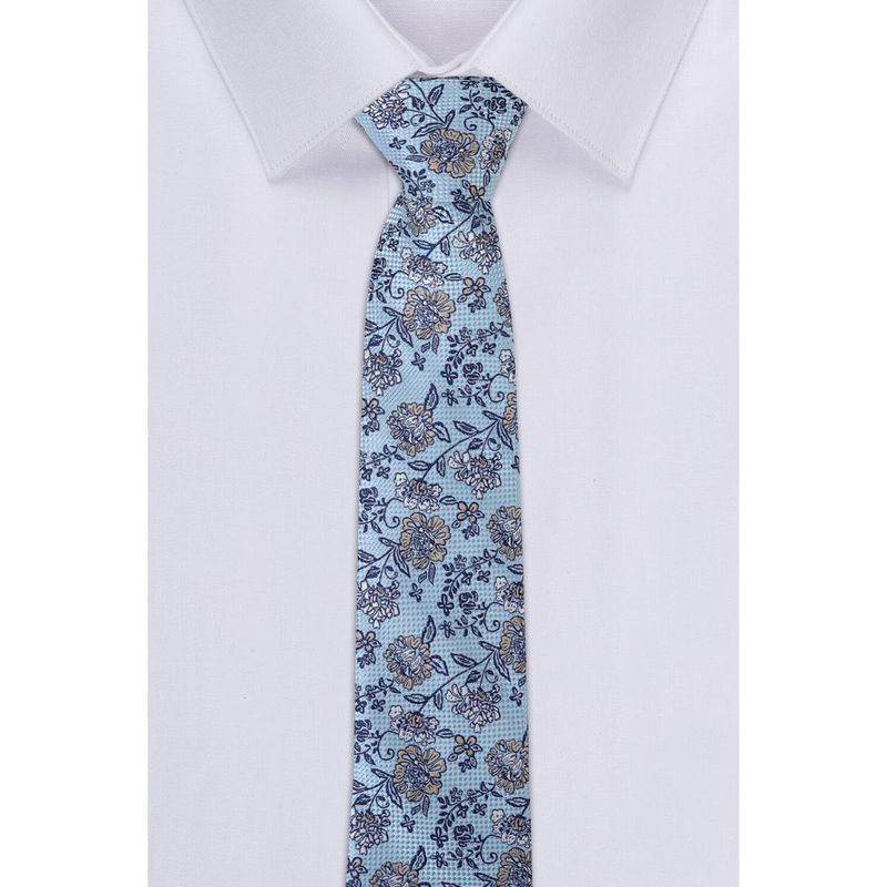 Buy Peter England Mens Blue Embroidered Tie Online