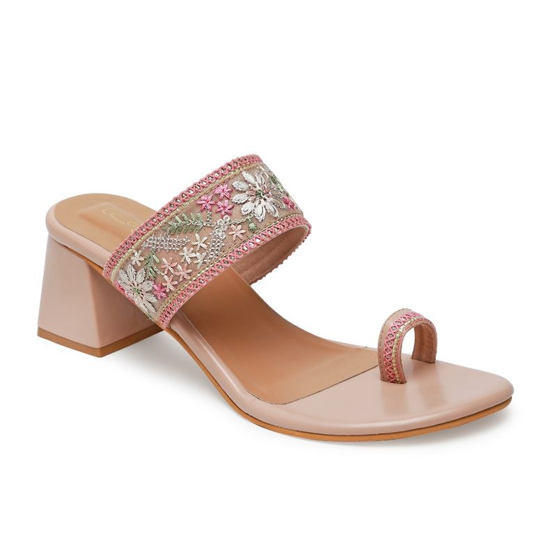Buy EK_agga Embroidered Strap Sandals Heels Online