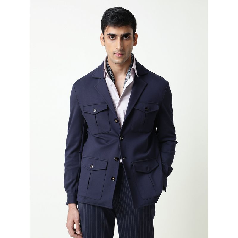Buy RARE RABBIT Voyage Navy Smart Blazer Online