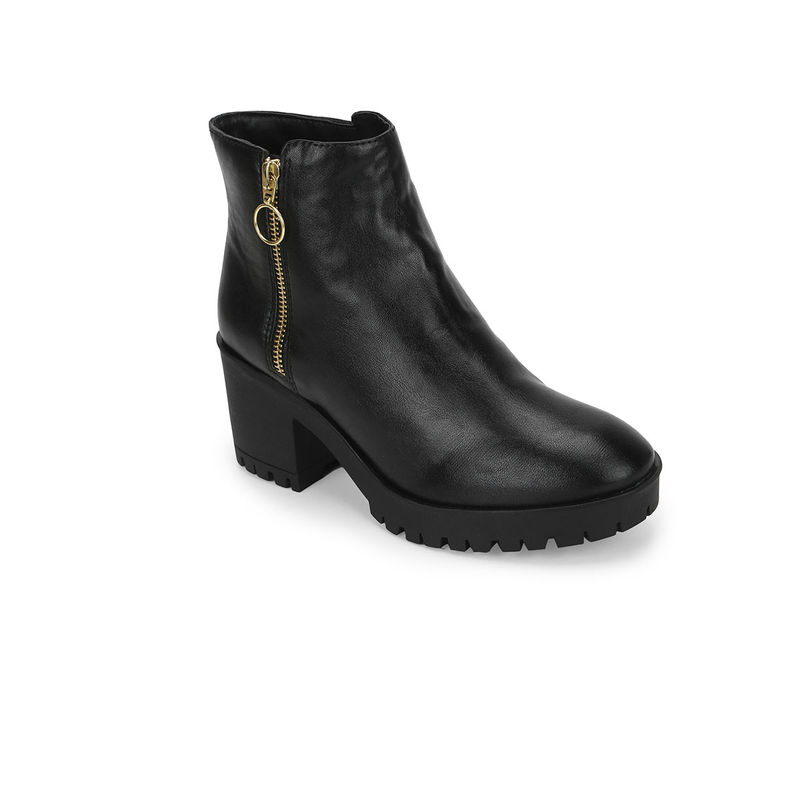 Buy Truffle Collection Black Solid Boots Online