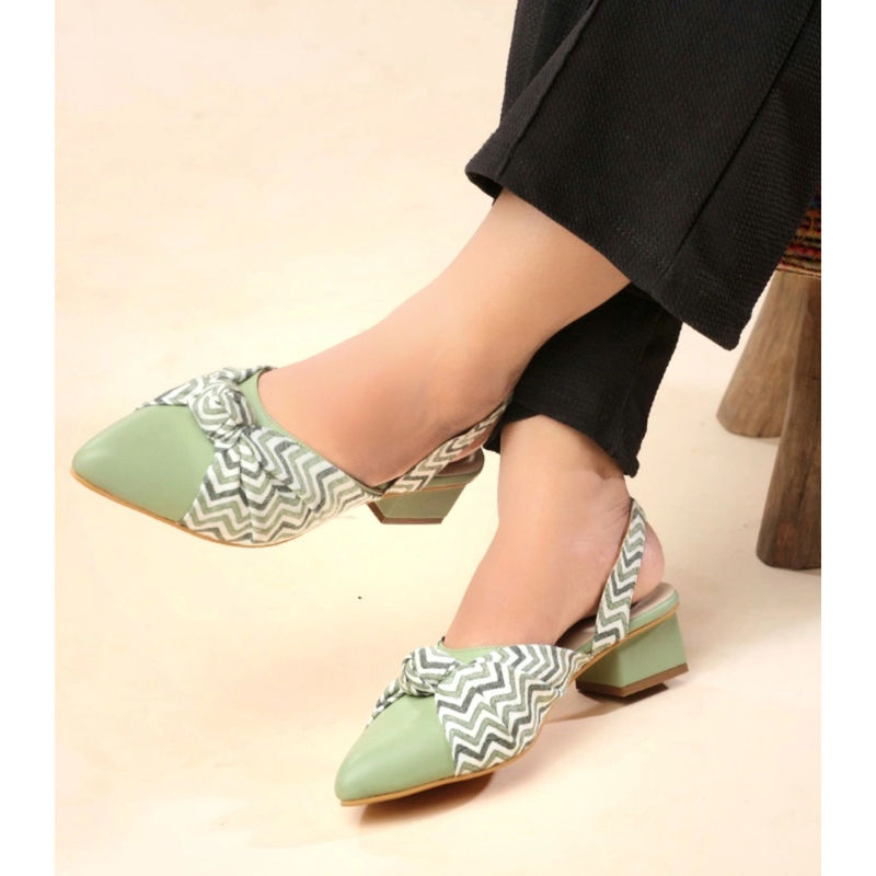 Buy Sole Weavers Women Matcha Olive Sandal Heels Online
