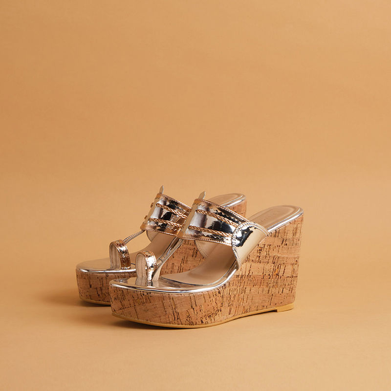 Buy Eridani Braided Silver Rosa Wedges Online