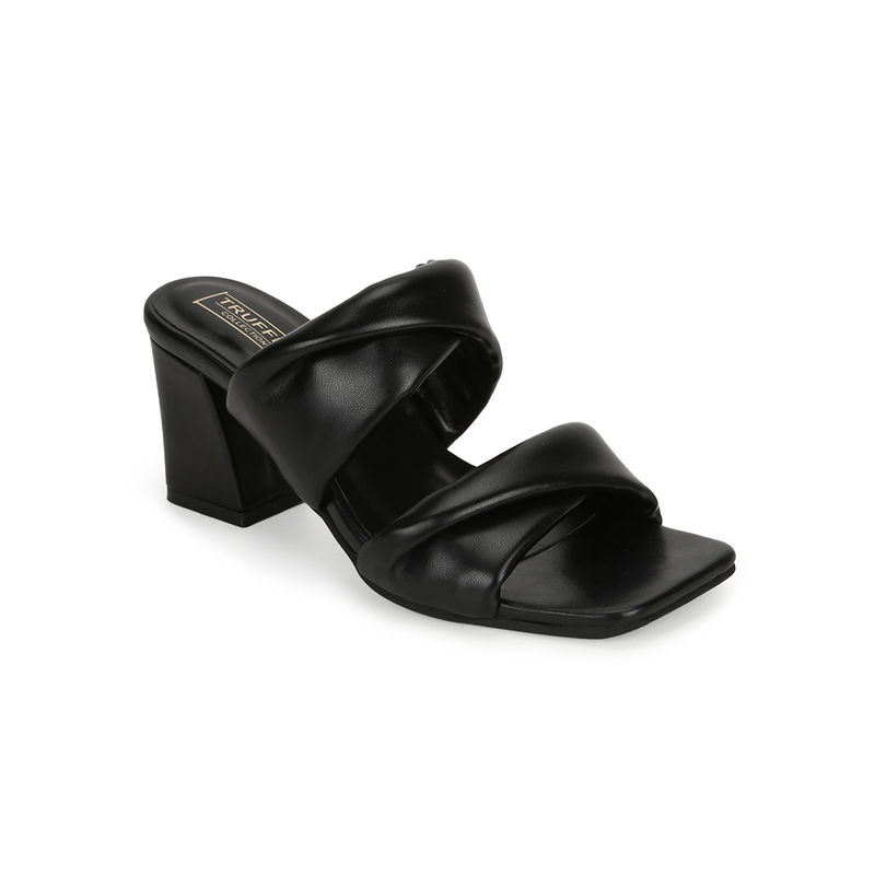 Buy Truffle Collection Black Solid Heels Online